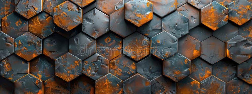 Abstract Octagonal Pattern with Glowing Edges Stock Image - Image of ...