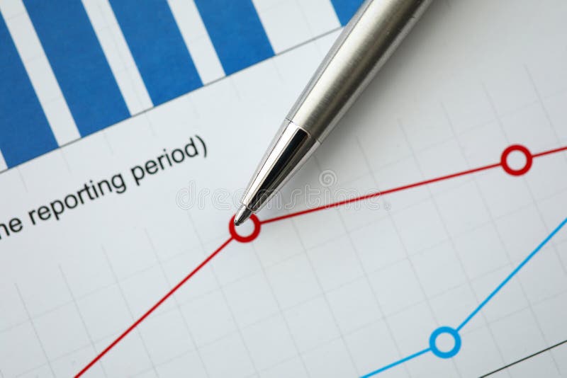 Business Chart, Scheme with Information and Pen Stock Image - Image of ...