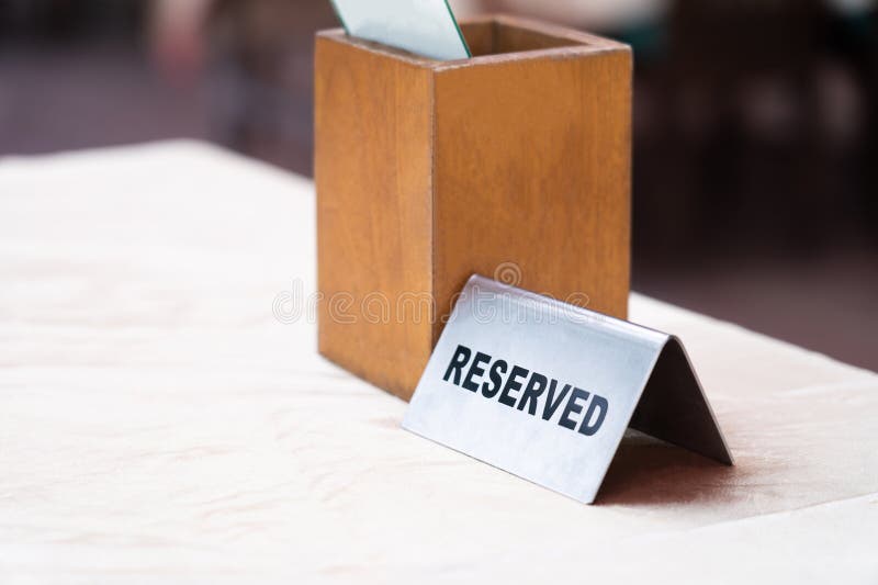 Close-up of Reserved Sign on Table Restaurant Reservation Service Stock ...