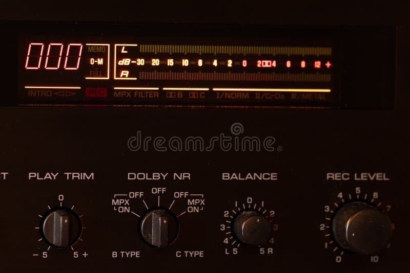 Vintage Audio Tape Deck with Illuminated Display and Control Knobs ...