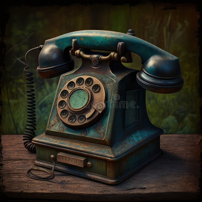 Close Up of Retro Distressed Old Telephone, Created Using Generative Ai ...