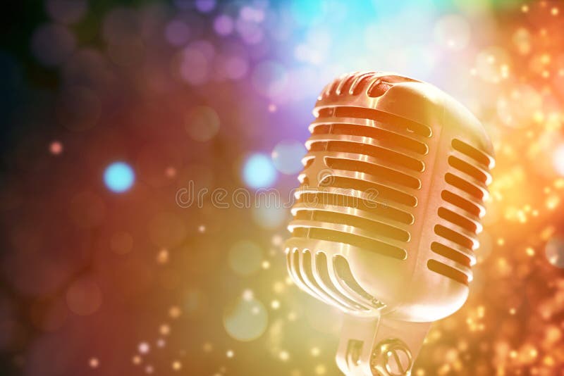 Close Up of Retro Microphone, Podcast Concept Stock Image - Image of ...