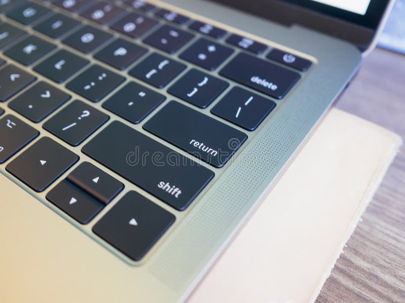 Close Up of Return Button of Laptop. Concept of Making Dicision. Stock ...