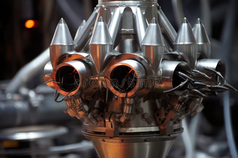 Close-up of Reusable Rocket Engine Components Stock Illustration ...