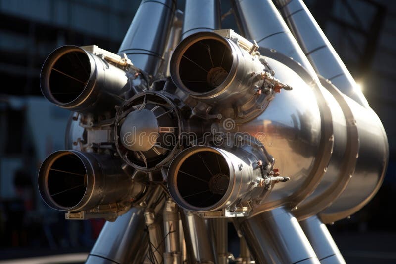 Close-up of Reusable Rocket Engine Components Stock Illustration ...