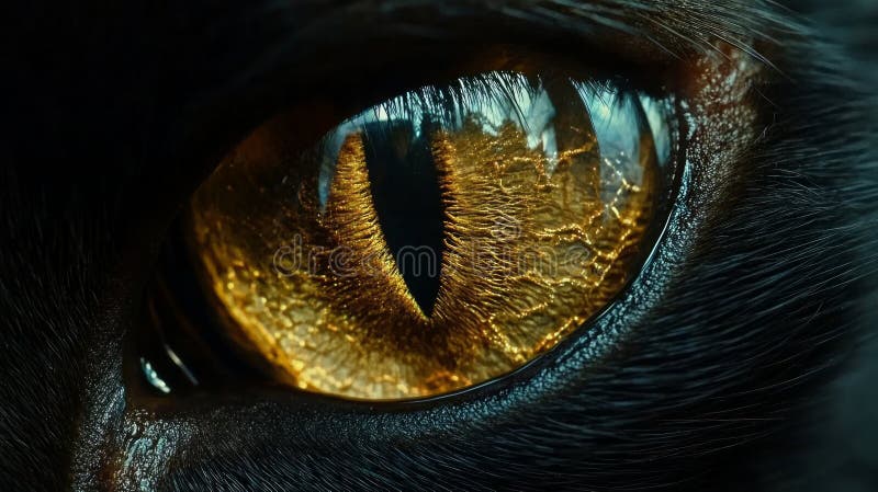 The Close-up Reveals a Mesmerizing Cat S Eye with a Golden Hue ...