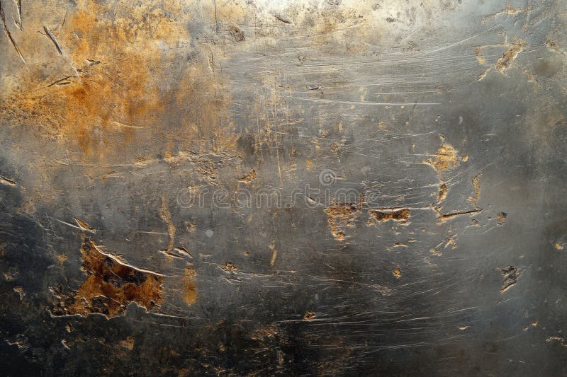 This Close-up Reveals a Metallic Surface Marked by Intricate Scratches ...