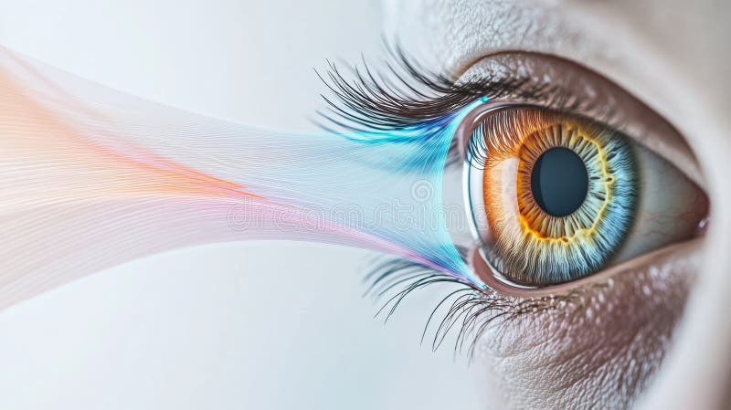 Close Up of a Human Eye Showcasing Vibrant Colors and Intricate Details ...