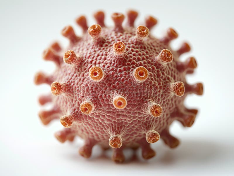 A Close-up Reveals a Virus Specimen with Distinctive Spikes and ...