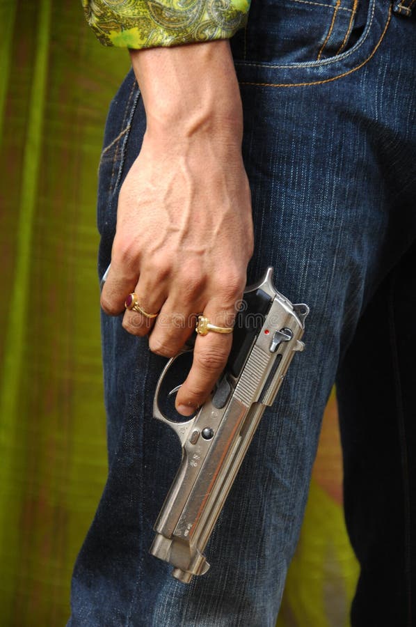 Close up of the revolver stock image. Image of model - 96230107