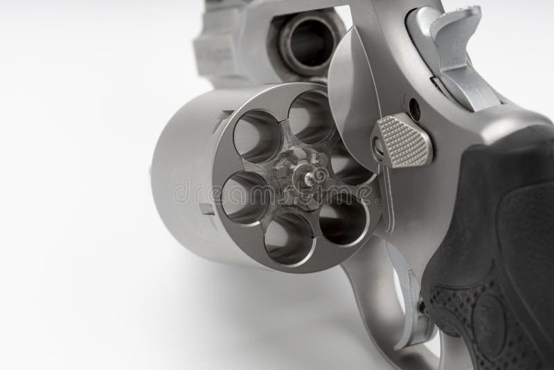 Close Up of .44 Revolver Handgun on White Background Stock Image ...