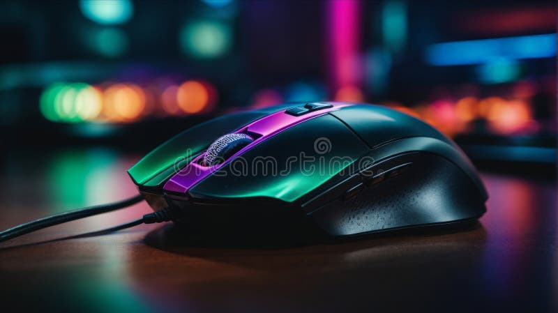 Close Up of a RGB Computer Mouse Stock Illustration - Illustration of ...