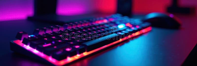 Close Up of RGB Illuminated Keyboard and Mouse, Switches, Lighting ...