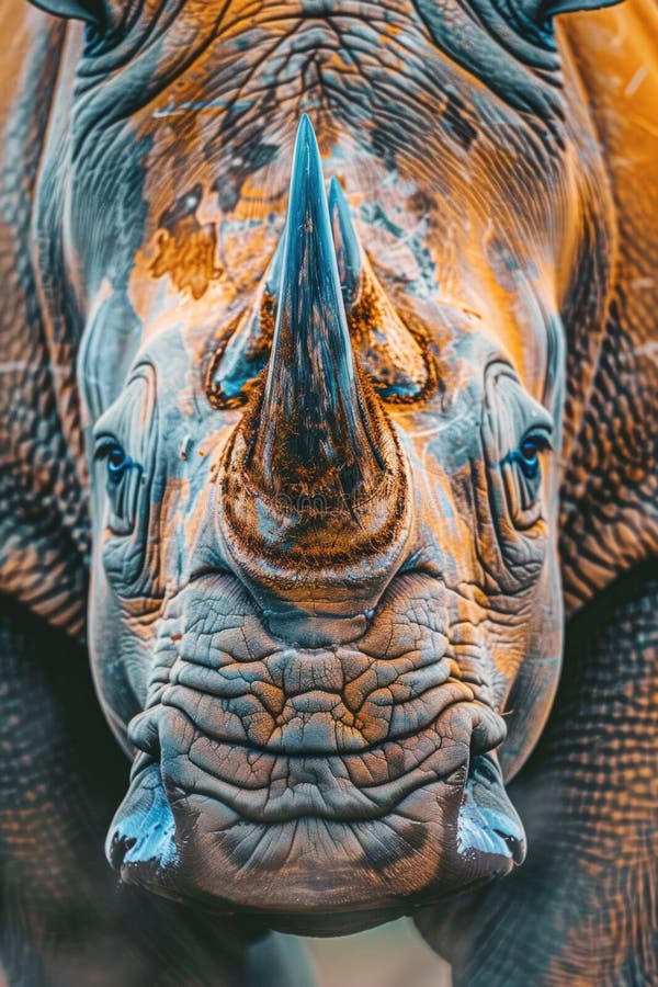 Close Up of a Rhino S Face, Suitable for Wildlife Concepts Stock Photo ...