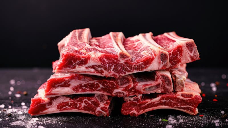 Close-up of Rib Bones Stack Stock Image - Image of retail, tenderloin ...