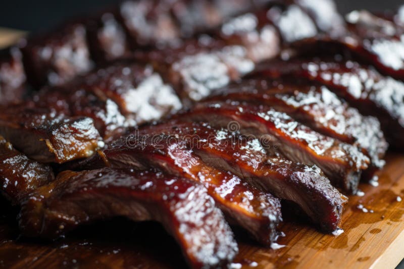 Close-up of Ribs Showing Texture of the Sticky Glaze Stock Image ...