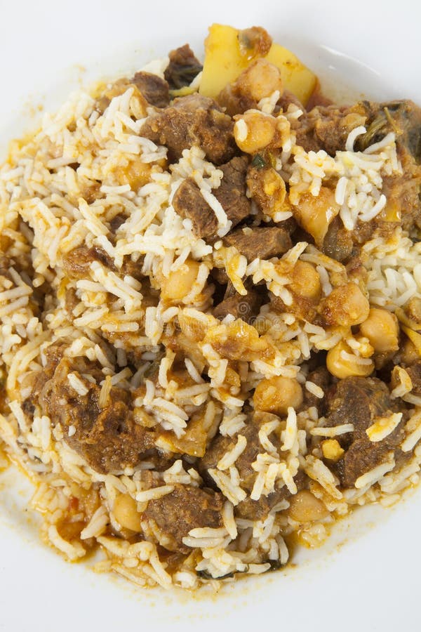 Close-up of Rice and Meat in Plate Stock Photo - Image of closeup, meal ...