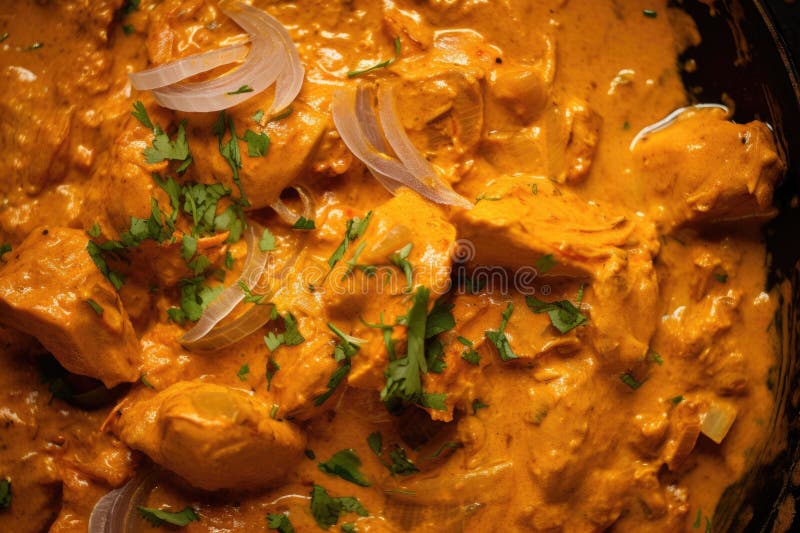 Close-up of the Rich Butter Chicken Texture Stock Illustration ...