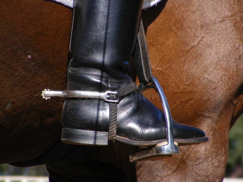 Close Up of Rider Leg with Spur Stock Image - Image of ammunition ...