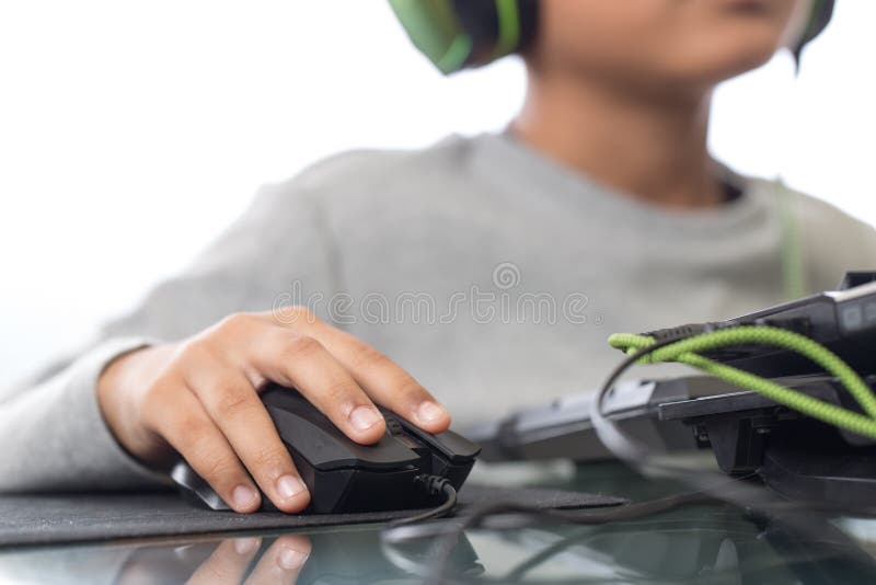 Close Up on Right Hand for Clicking Over Mouse by Gamer Kid (Selective ...