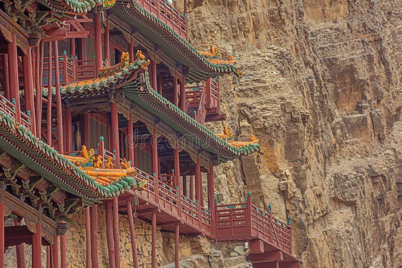 Close Up of the Right Hand Side of the Hanging Temple Stock Image ...