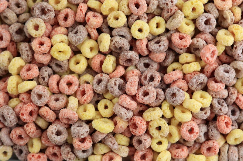 Close Up Ring Cereal Crispy Sweet Fruit Loops Stock Image - Image of ...