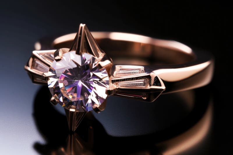 Close-up of Ring Setting with Diamond in Place Stock Illustration ...