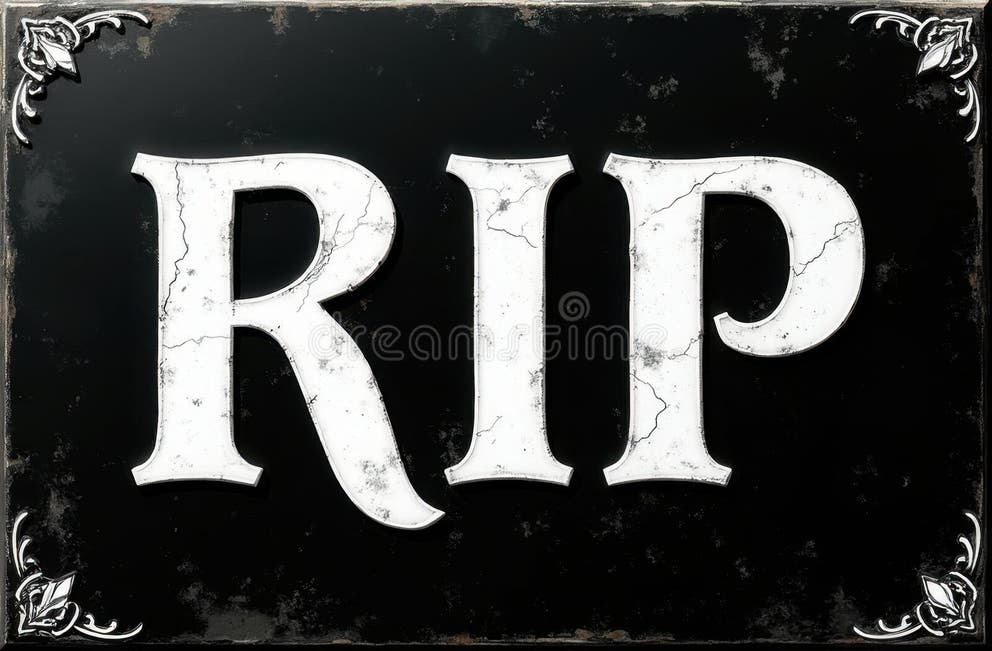 Close Up of a RIP Sign at 5-1-2025 Stock Illustration - Illustration of ...