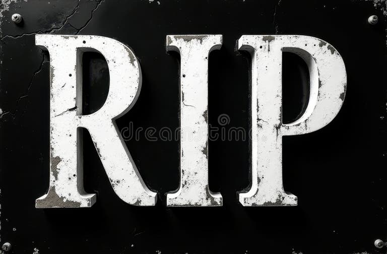 Close Up of a RIP Sign at 5-1-2025 Stock Illustration - Illustration of ...