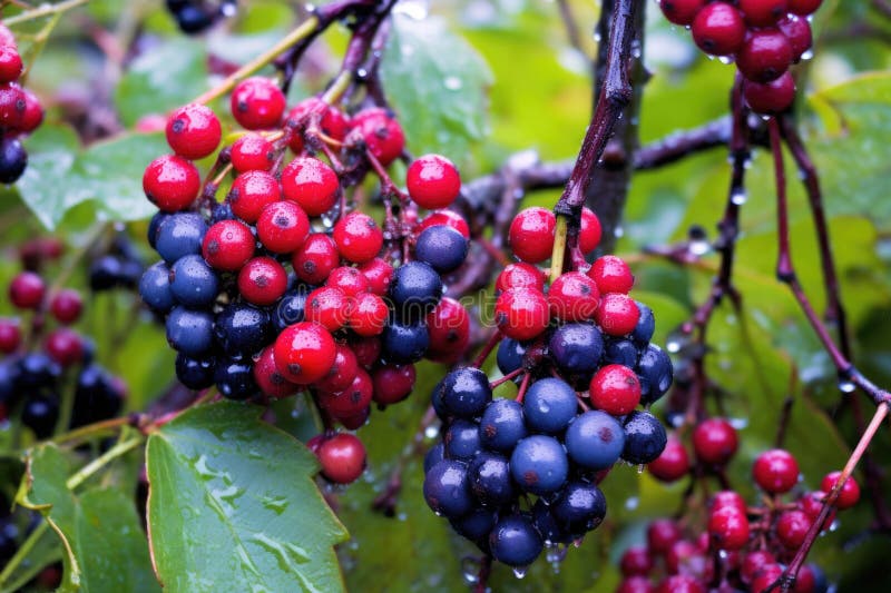 Close-up of Ripe Berries on Bush, Ready for Picking Stock Illustration ...