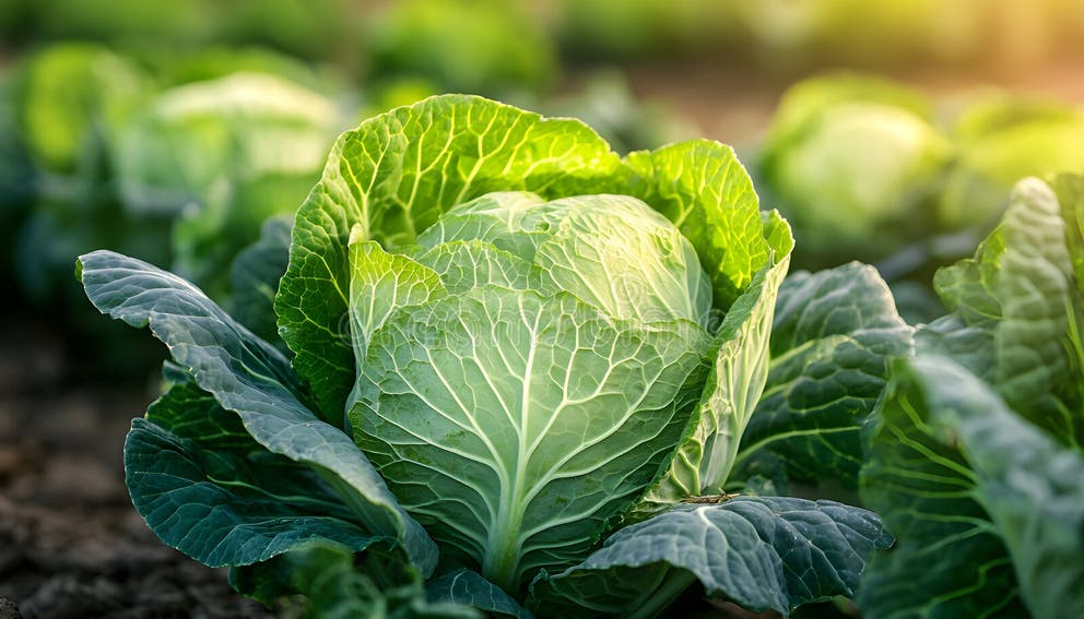 Close-up of Ripe Cabbage in the Field Stock Image - Image of leaves ...