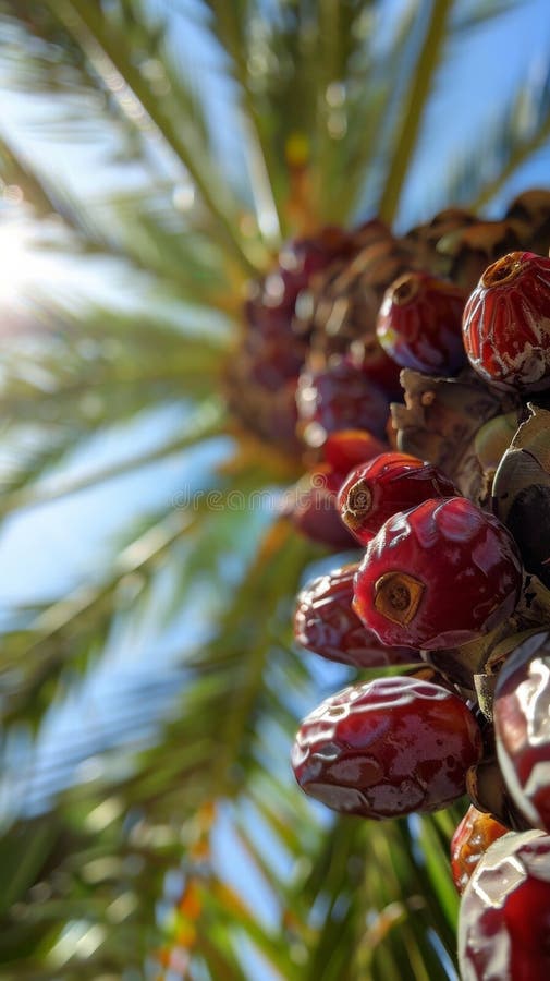 Close-up of Ripe Dates on a Palm Tree, Sunny Day. Nature and Fruit ...