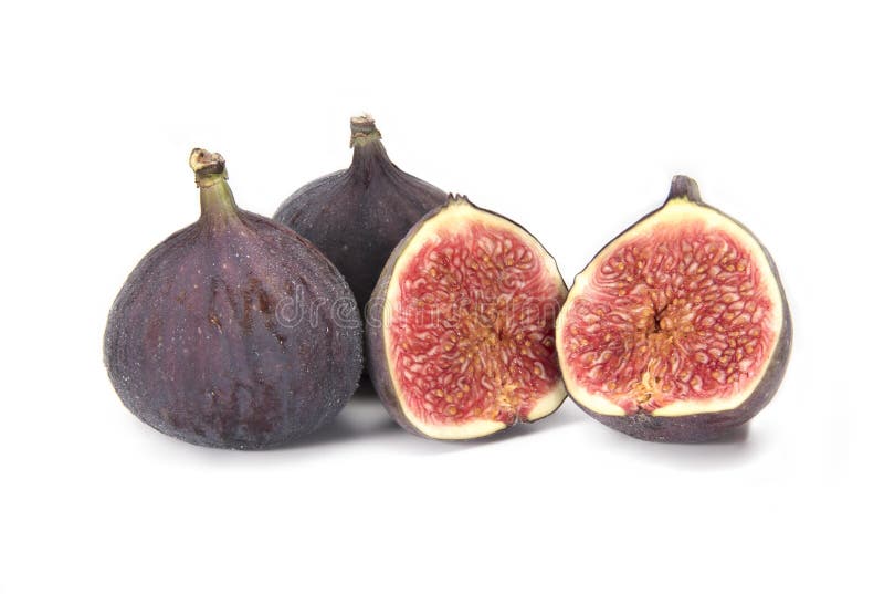 Close Up of Ripe Figs One Cut Showing the Inside Stock Photo - Image of ...