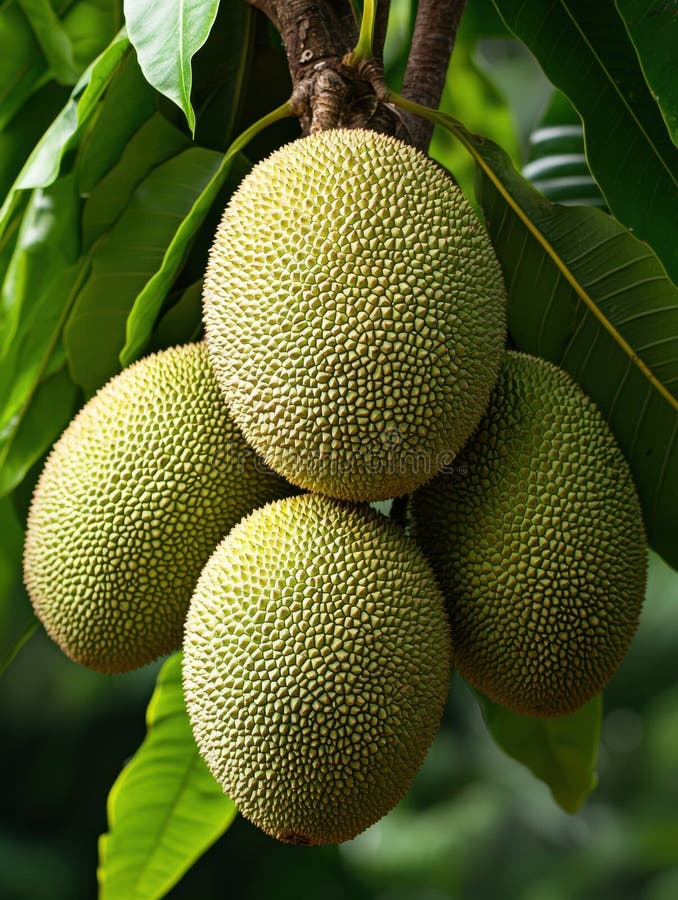 Close-up of Ripe Jackfruit on Tree Stock Illustration - Illustration of ...