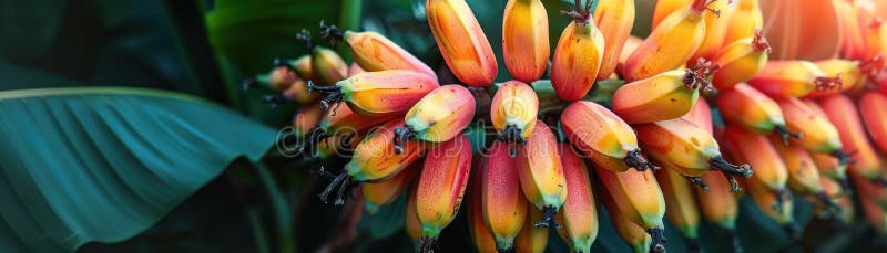 Close-up of Ripe Red Bananas on a Plant Stock Photo - Image of grower ...