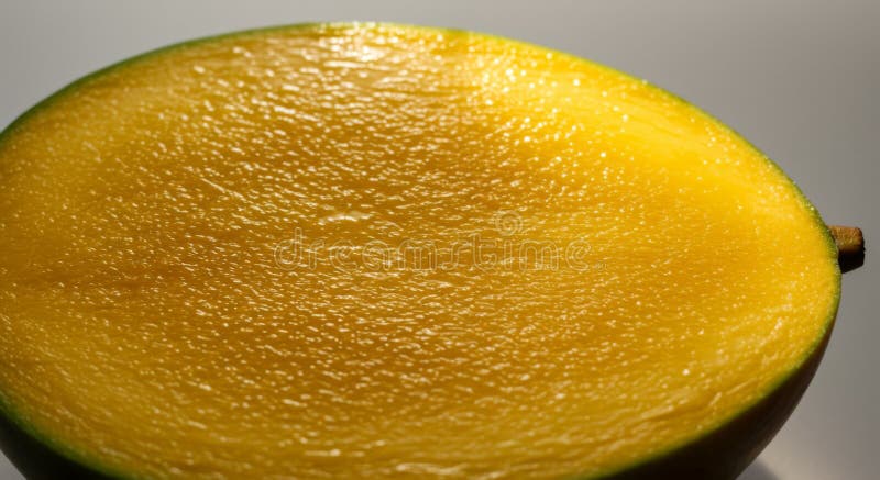 Close Up of Ripe Yellow Mango Half Stock Illustration - Illustration of ...