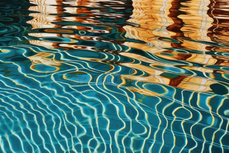 Close-up of Ripples Distorting Reflections on a Pool Surface Stock ...