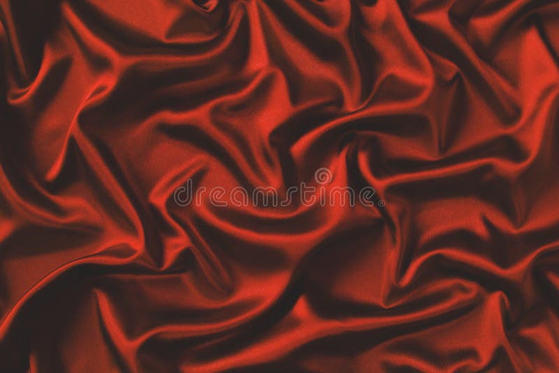 Close Up of Ripples in Red Silk Fabric. Satin Textile Background. Stock ...