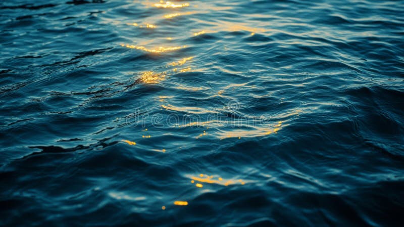 Close-up of Rippling Blue Water with Sunlight Reflections Stock ...