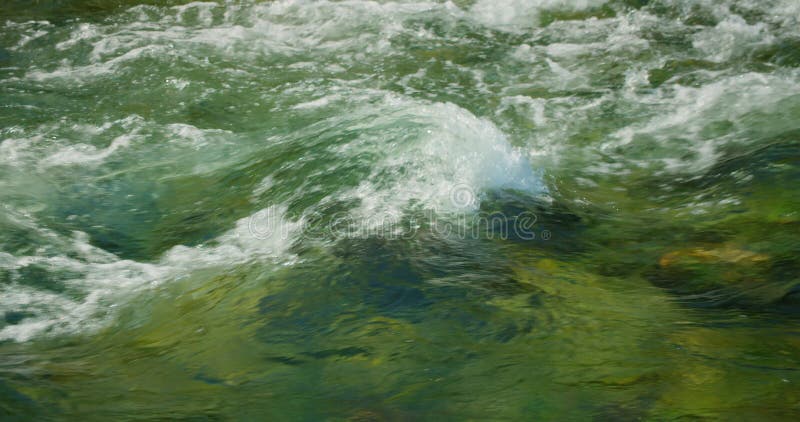 Close-up of River Surface with Splashing Crystal Clear Spring Water ...
