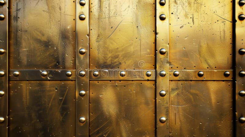 Riveted Gold Metal Panels Stock Illustrations – 4 Riveted Gold Metal ...