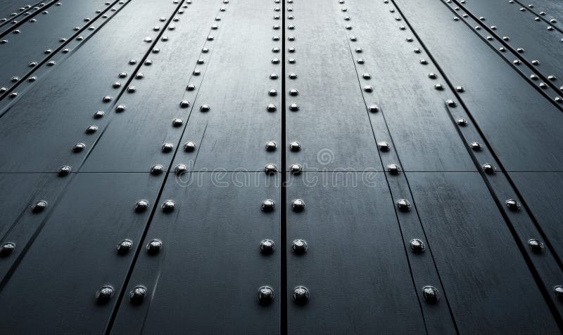 Close-up of Riveted Metal Panels Forms a Strong Industrial Texture and ...