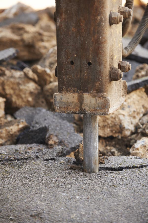 Close Up of Road Being Dug Up for Repair Stock Photo - Image of ...