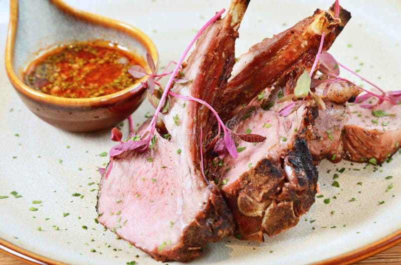 Roast mutton chops stock image. Image of entree, dish - 158803979