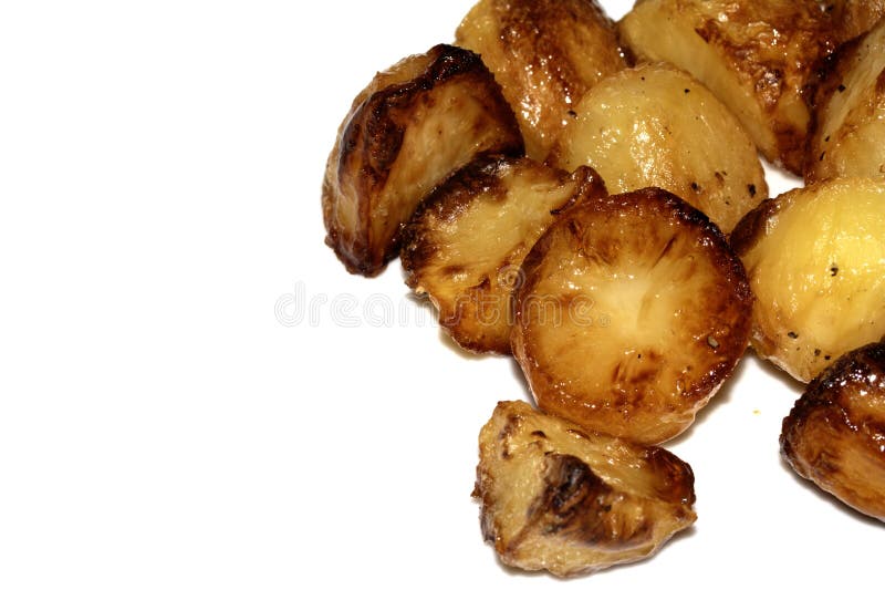 Close Up of Roast Potatoes Fresh from Being Cooked in the Oven Ready ...