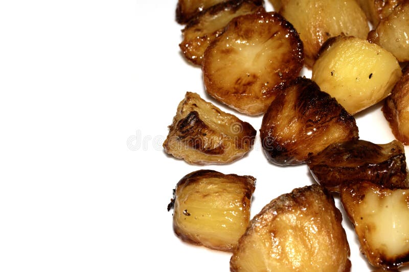 Close Up of Roast Potatoes Fresh from Being Cooked in the Oven Ready ...