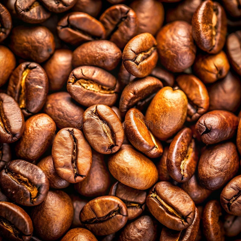 Close-up of Roasted Coffee Beans with Rich Textures and Deep, Ai ...