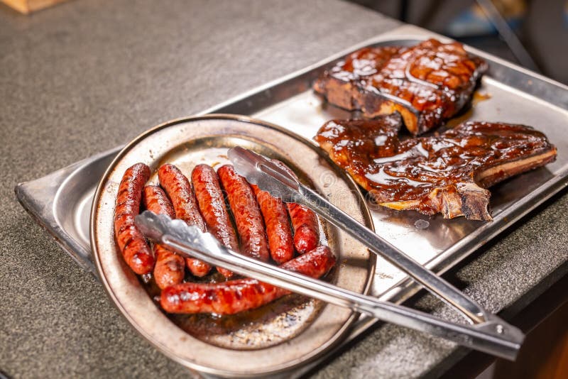 Close Up of Roasted Horse Meat Sausages Stock Photo - Image of cooking ...