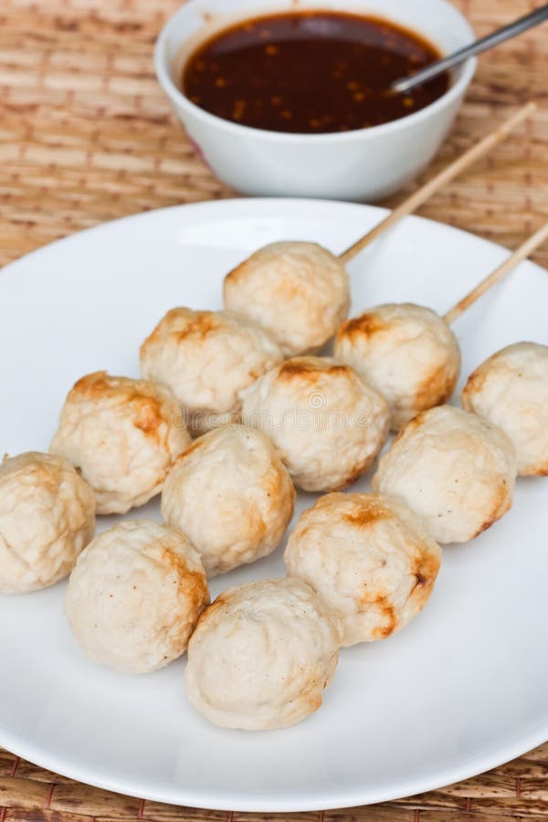 Close-up of Roasted Pork Ball with Sauce Stock Image - Image of dining ...