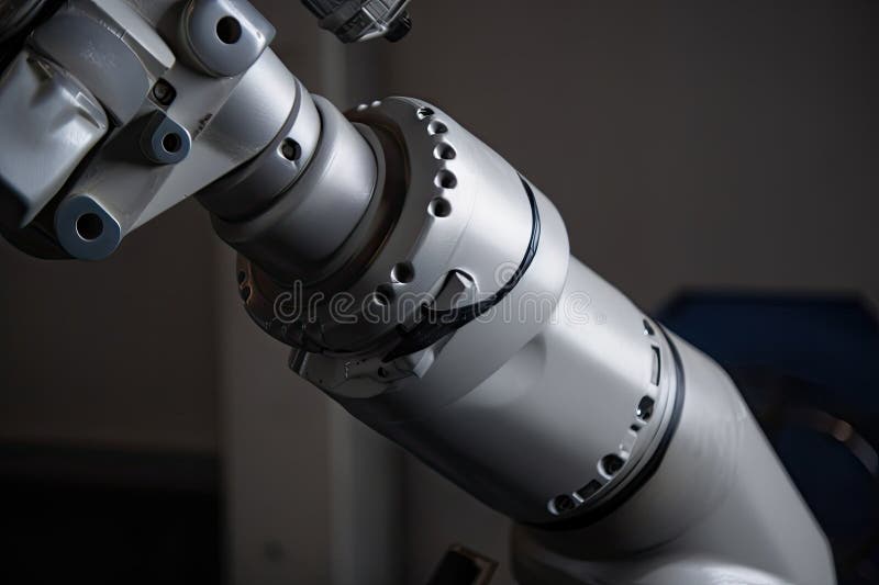 Close-up of Robot Arm with Tools and Wires Visible Stock Illustration ...